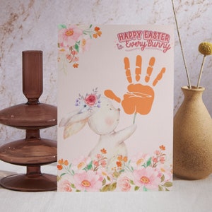 PRINTABLE Easter Bunny Handprint Craft for Kids Cute Easter Handprint ...