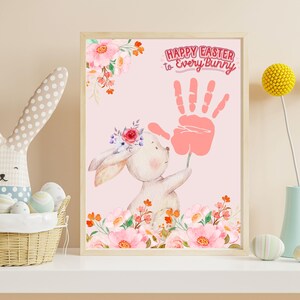 PRINTABLE Easter Bunny Handprint Craft for Kids Cute Easter Handprint ...
