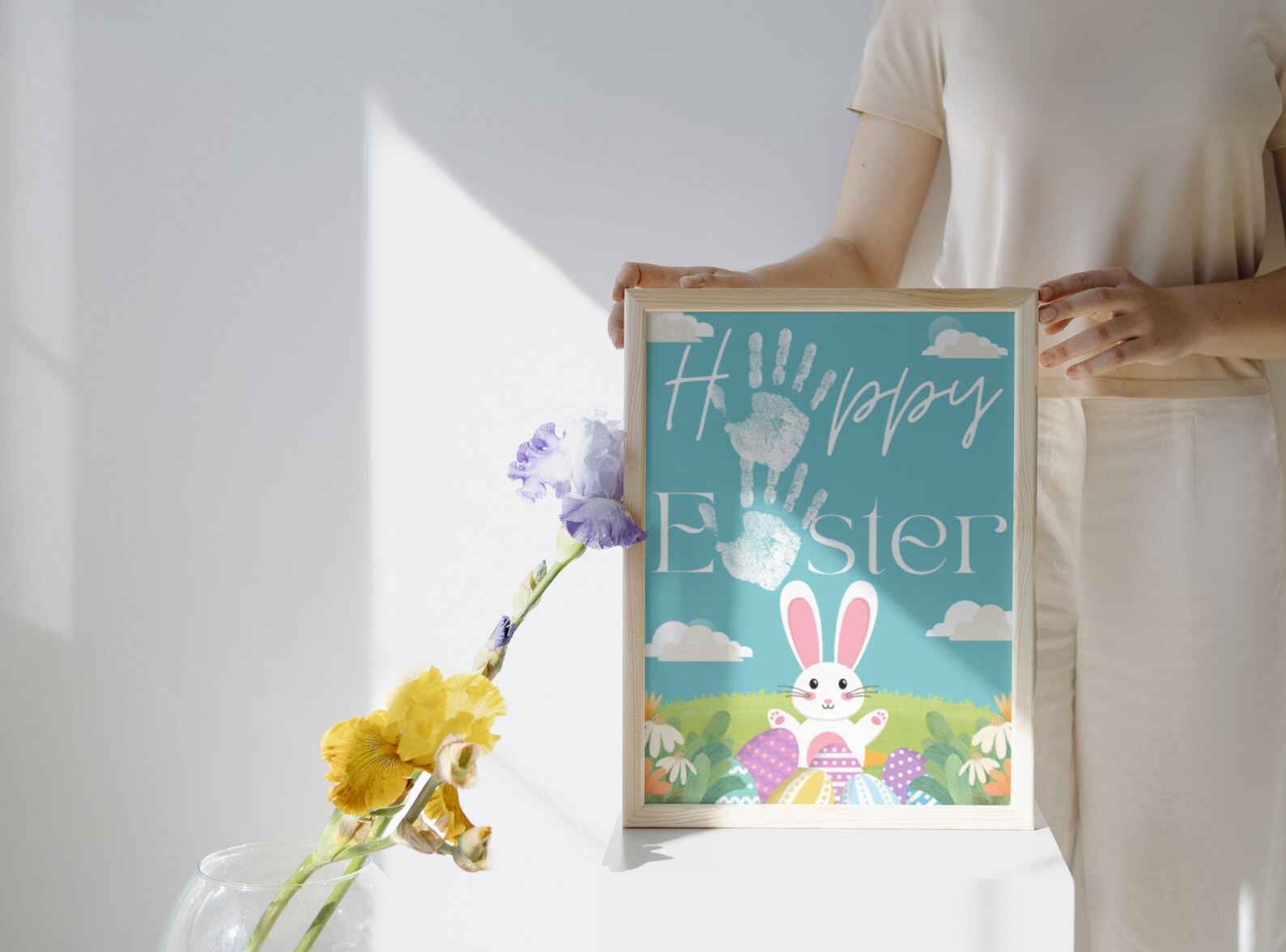 PRINTABLE Hoppy Easter Handprint Craft for Kids Cute Easter Bunny ...