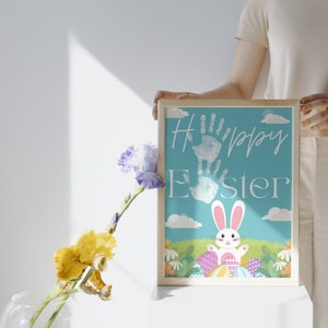 PRINTABLE Hoppy Easter Handprint Craft for Kids Cute Easter Bunny ...