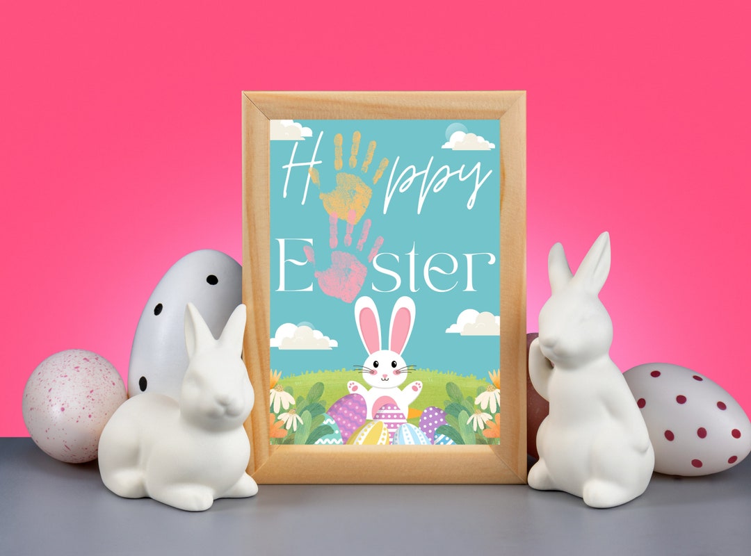 PRINTABLE Hoppy Easter Handprint Craft for Kids Cute Easter Bunny ...