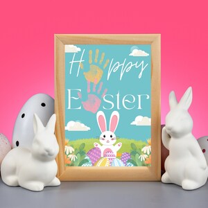 PRINTABLE Hoppy Easter Handprint Craft for Kids Cute Easter Bunny ...