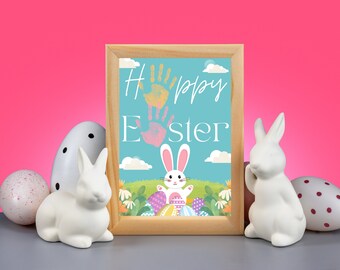 PRINTABLE Easter Bunny Handprint Craft for Kids Cute Easter Handprint ...