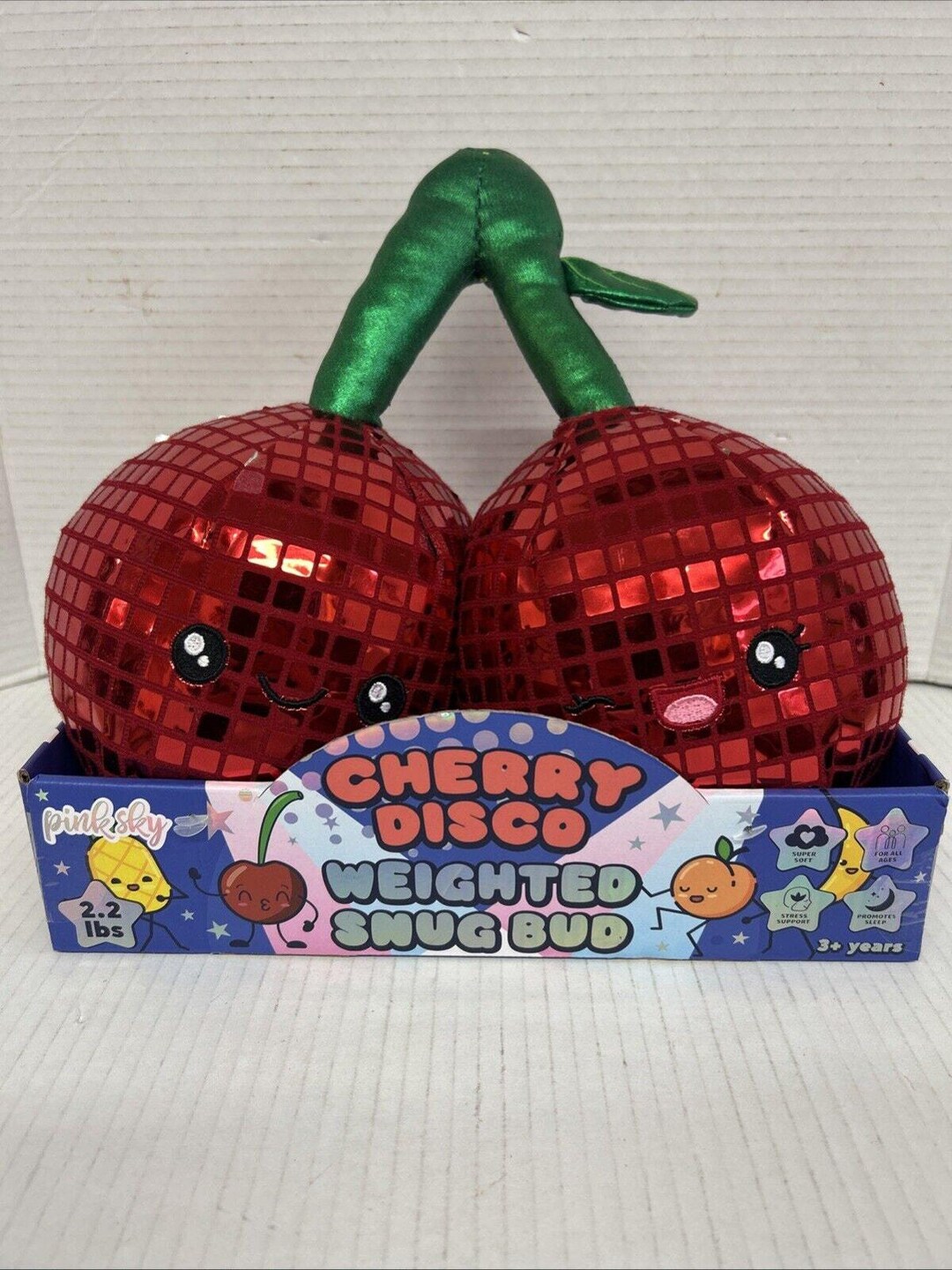 Cherry Disco Red Weighted Snug Bud Plush Pink Sky NEW - Etsy