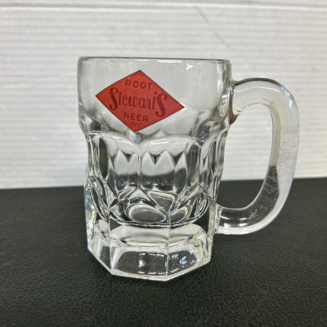 Vintage Stewart's Root Beer Drive-in Mini Root Beer Heavy Glass Mug 4 5 ...