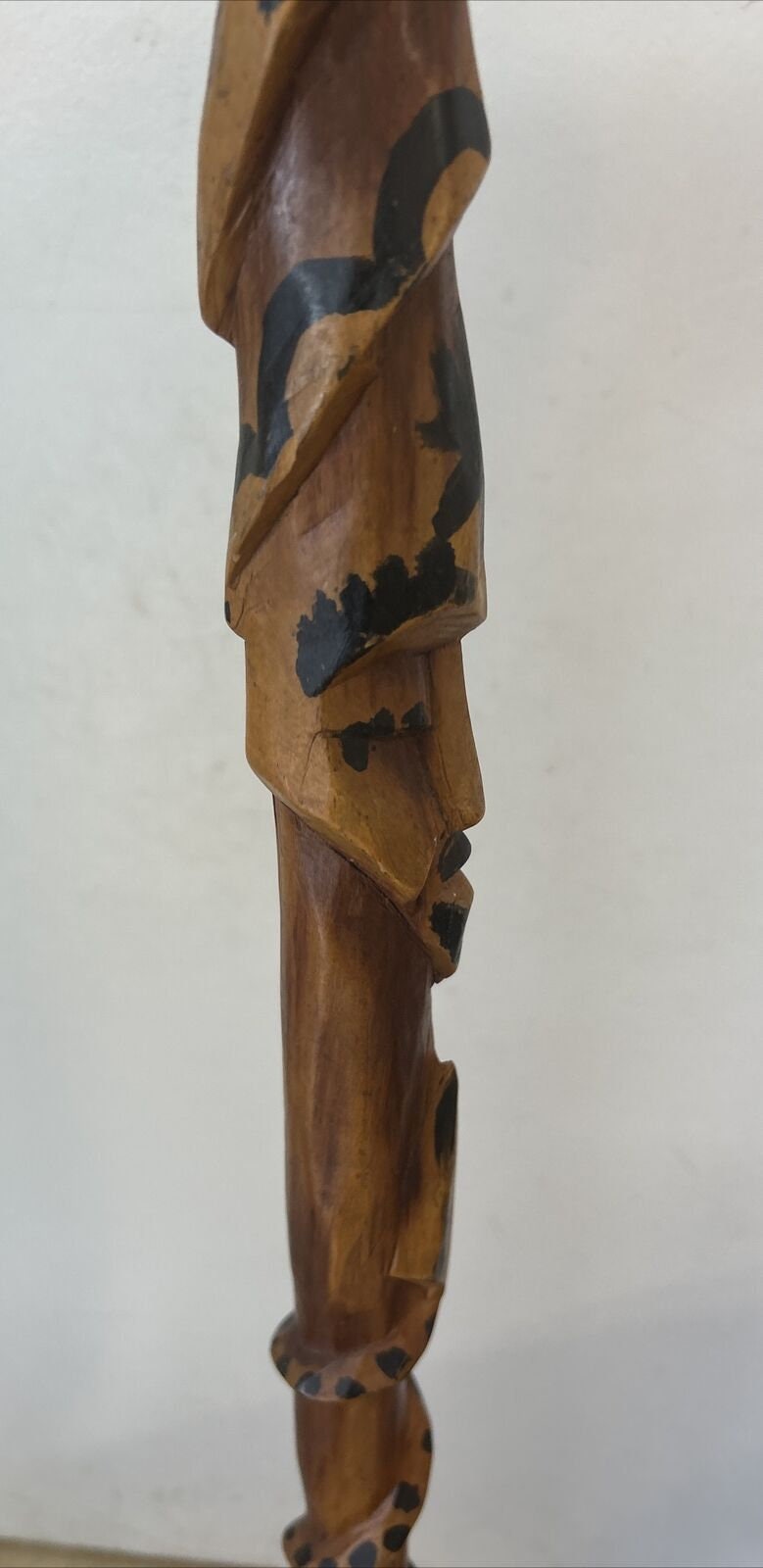 Vintage African Carved Walking Stick Cane Tribal 38 - Etsy
