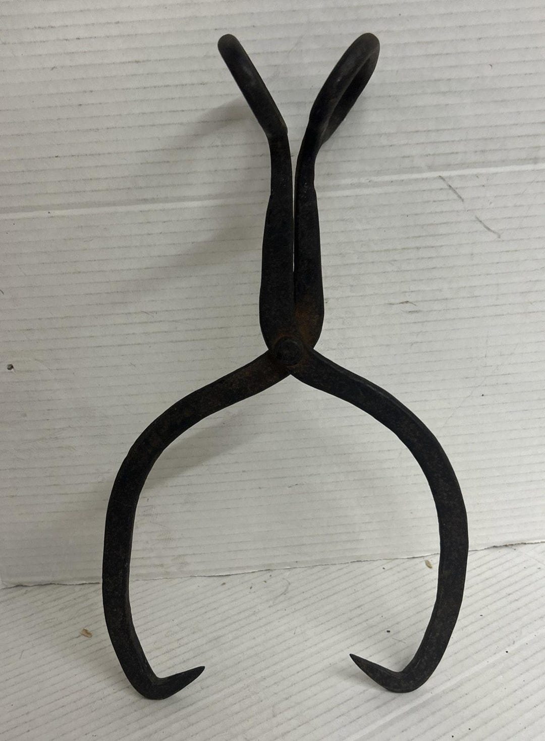 Antique Heavy Block Ice Tongs Hay Hook Rustic Cast Iron Farmhouse Decor ...