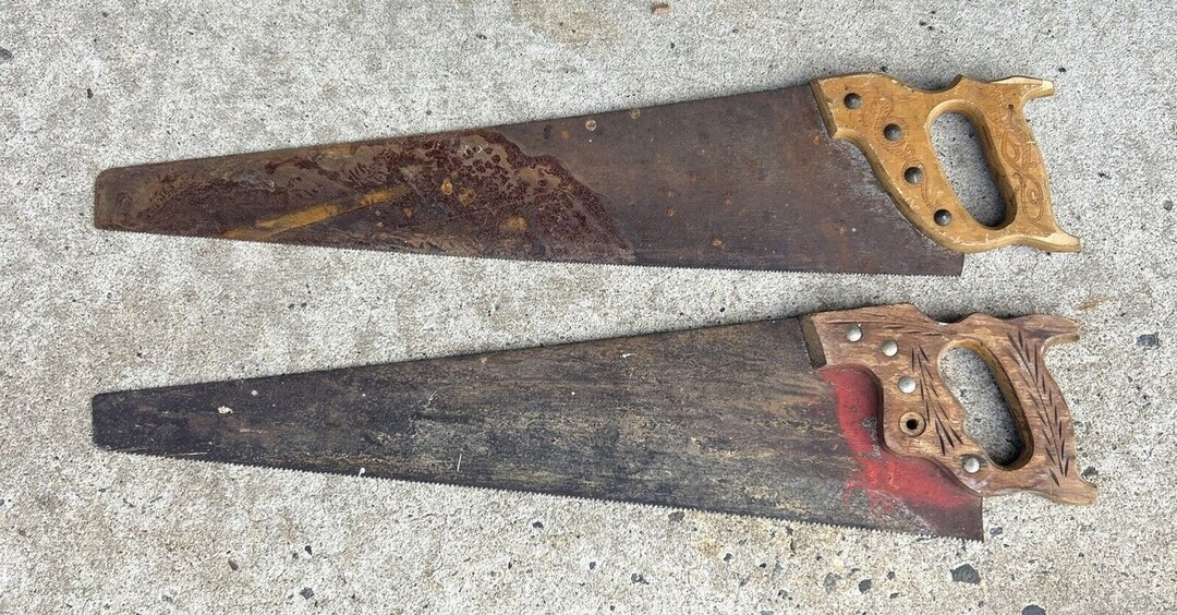 Pair of Vintage Wood Handle Hand Saws Fine Tooth Finish Work Saws - Etsy