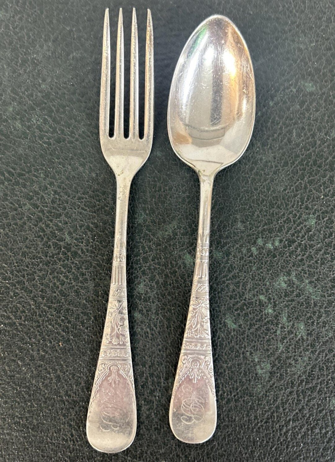 Antique Rogers and Son Silver Plate Knife and Fork 1847 Monogrammed - Etsy