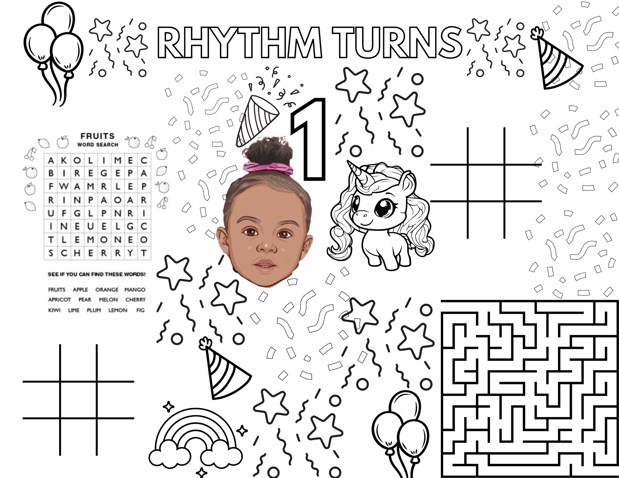 Custom Coloring / Activity Placemats - Etsy