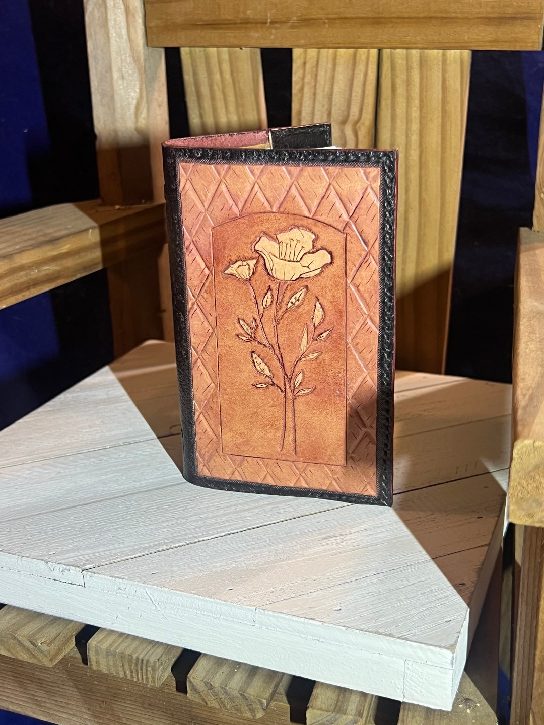 Hand Tooled Leather Journal With Refillable Insert - Etsy