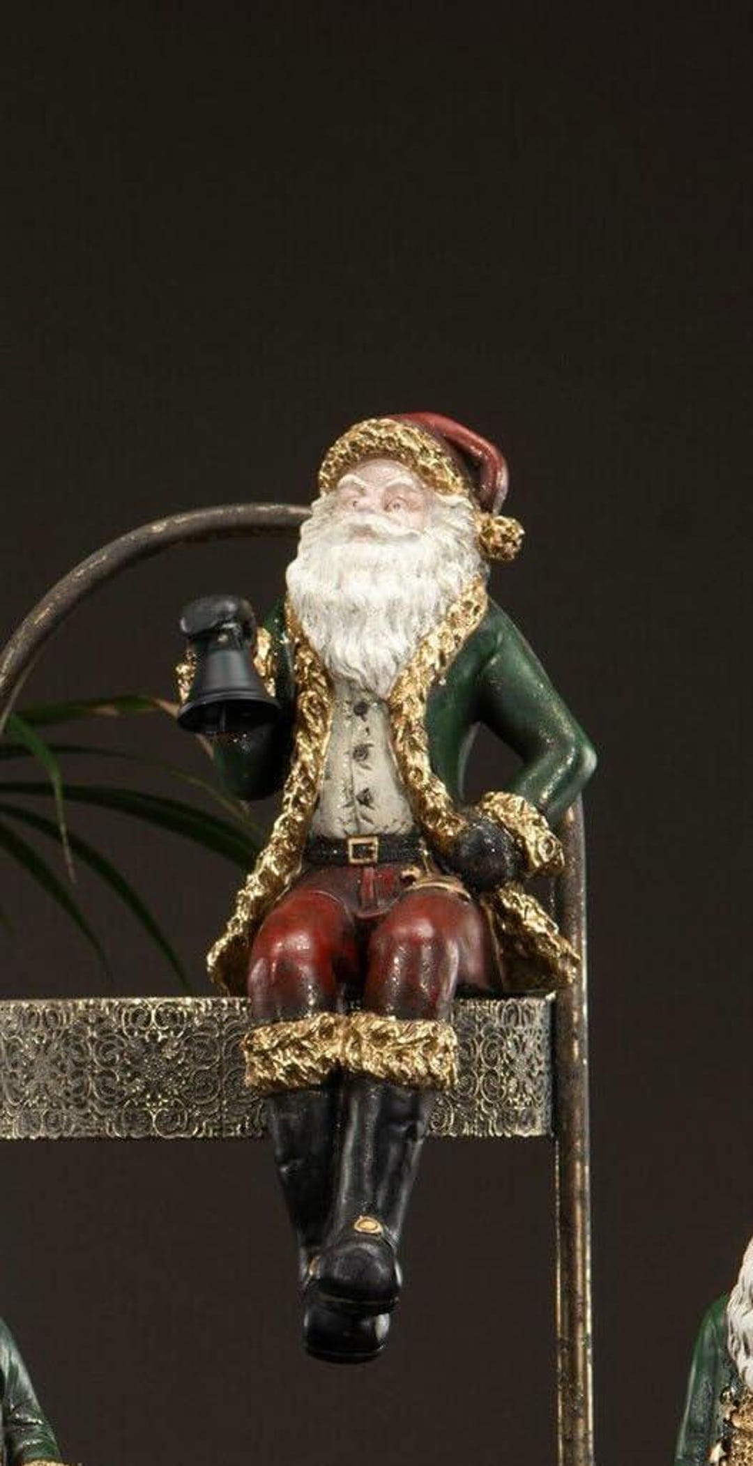 Edge Stool Santa Claus Christmas Shabby Decoration Figure Vintage - Etsy