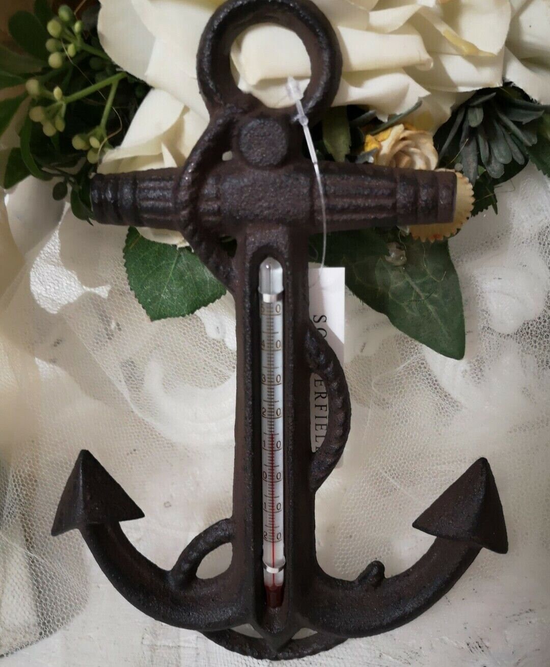 Thermometer Wall Thermometer Anchor Cast Iron Temperature Outdoor ...