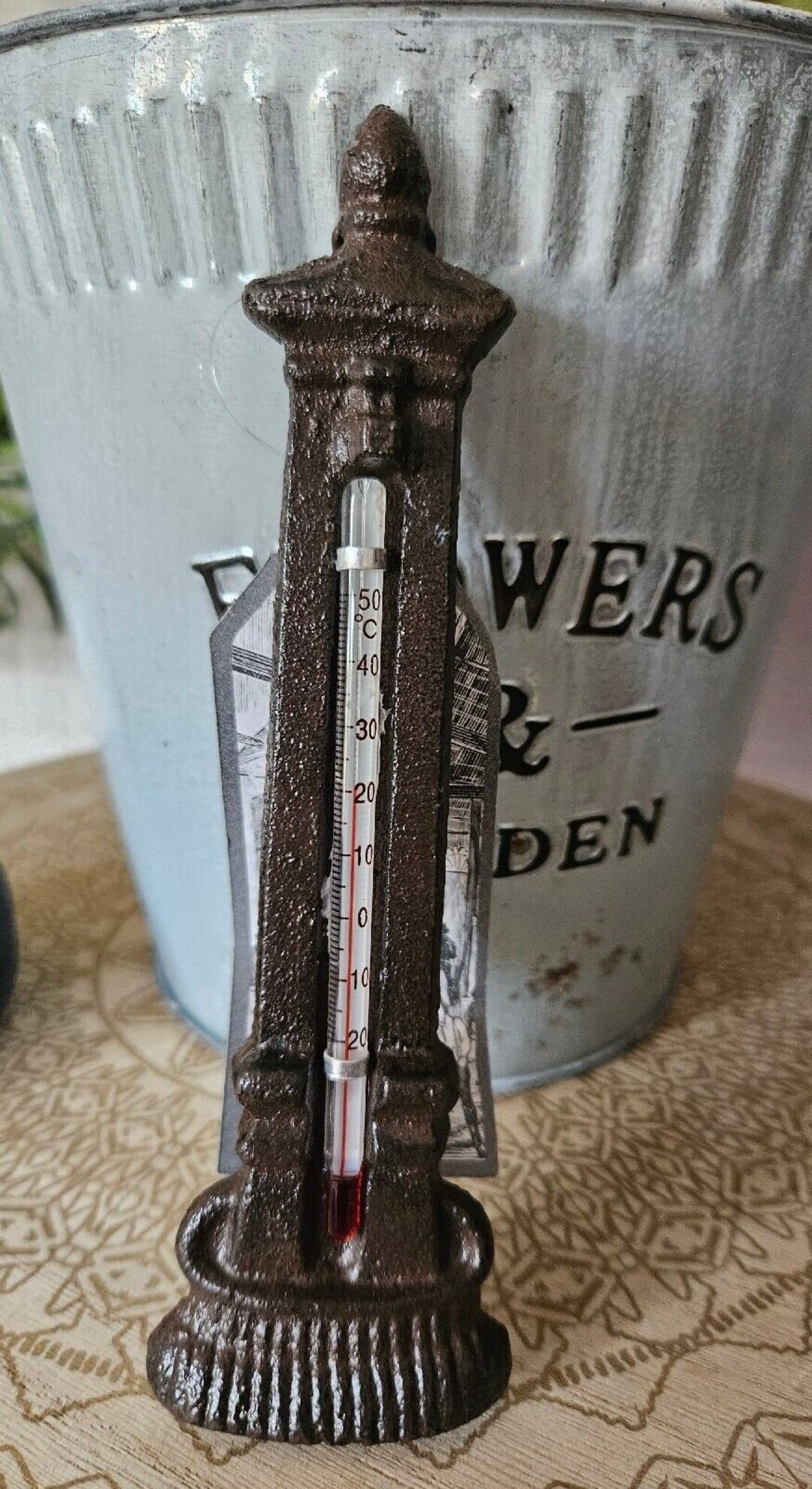 Thermometer Wall Thermometer Lighthouse Cast Iron Temperature Outdoor ...
