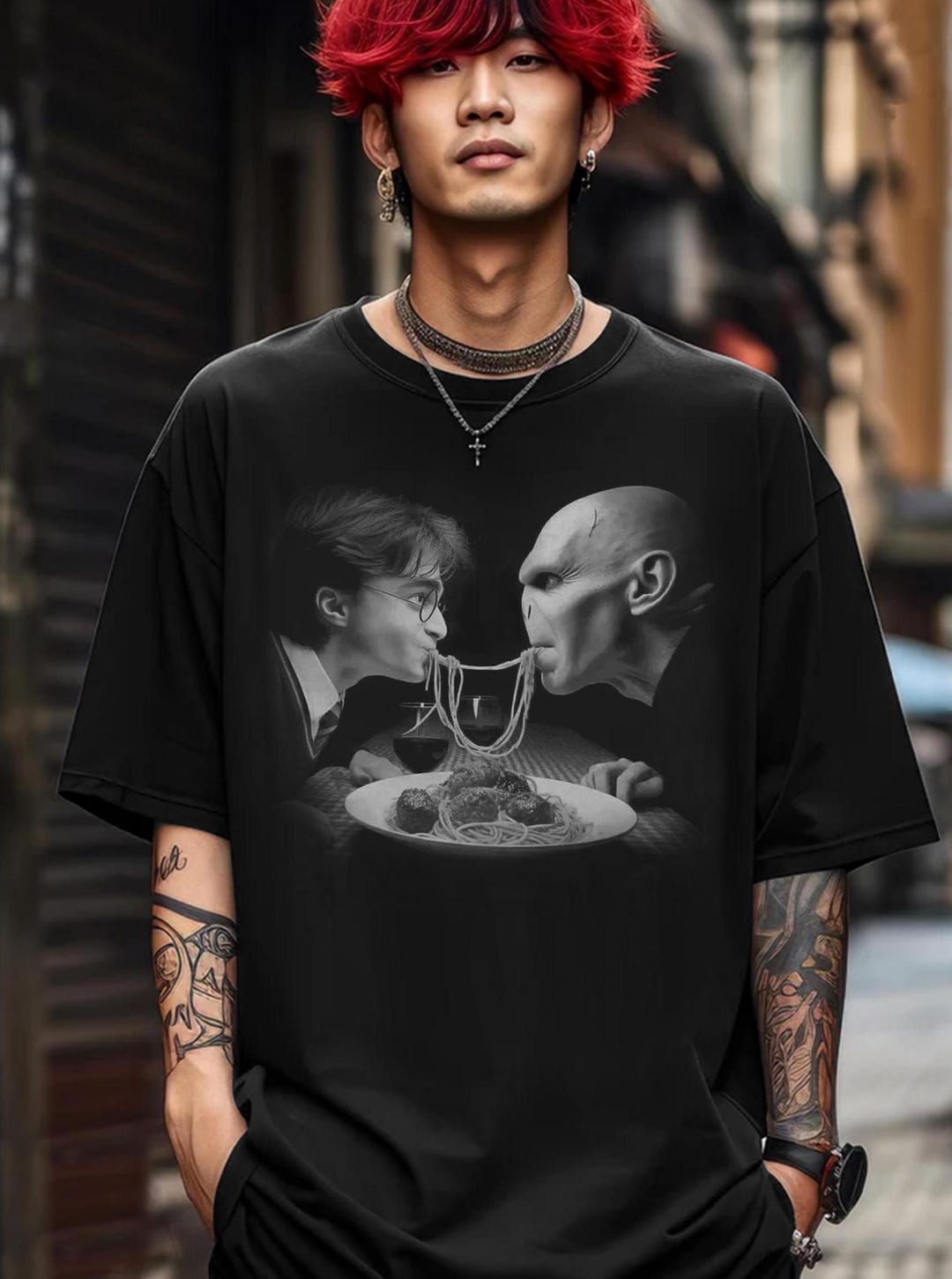 Oversized Harry Potter and Voldemort, Premium Quality, Funny Vintage ...