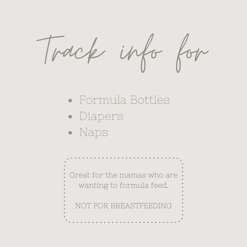 Formula Fed | Daily Baby Log | Tracking Template - Etsy