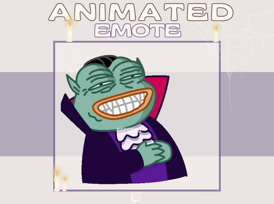 Vampire Pepe Laugh Animated Twitch Emote | Halloween Spooky Emotes - Etsy