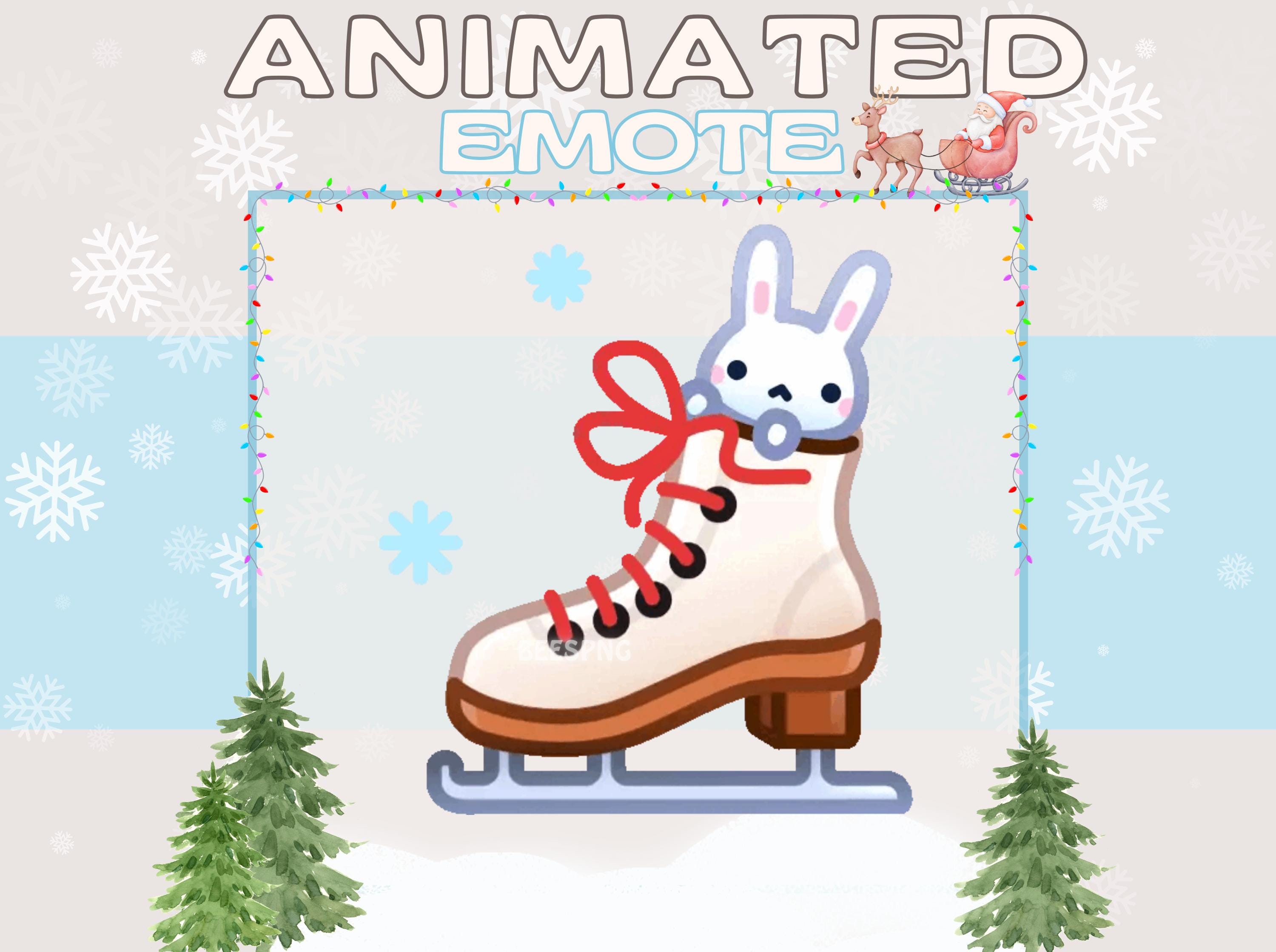 Animated Emote » Ice Skating Bunny » Twitch Emotes, Christmas Emotes ...