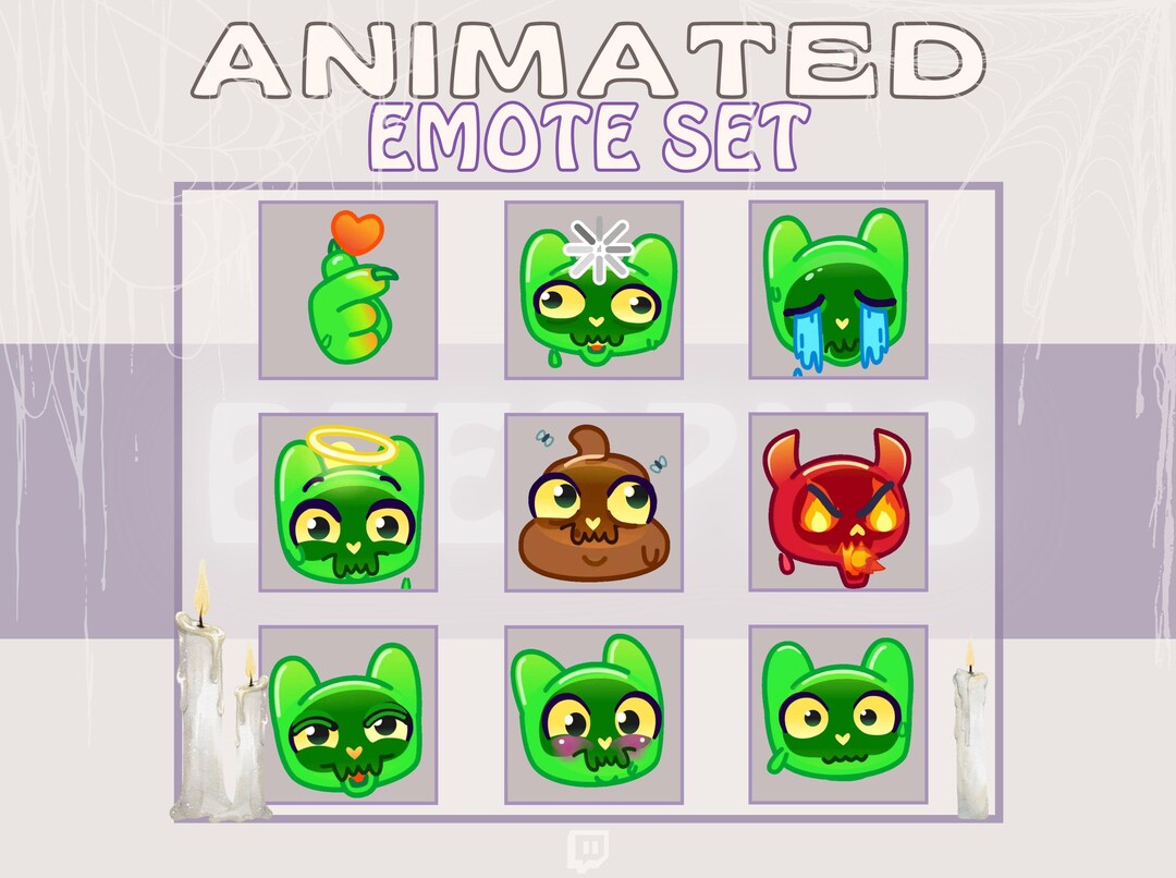 Animated Halloween Pack » Mewtate » Toxic Kitty Themed Emotes for ...