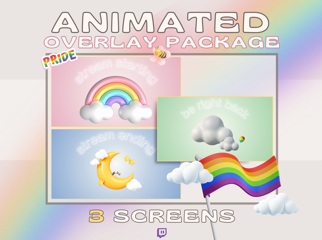 3D Pride Month Pack ‣ Animated Twitch Overlay ‣ Starter Package ...