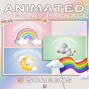 3D Pride Month Pack ‣ Animated Twitch Overlay ‣ Starter Package ...