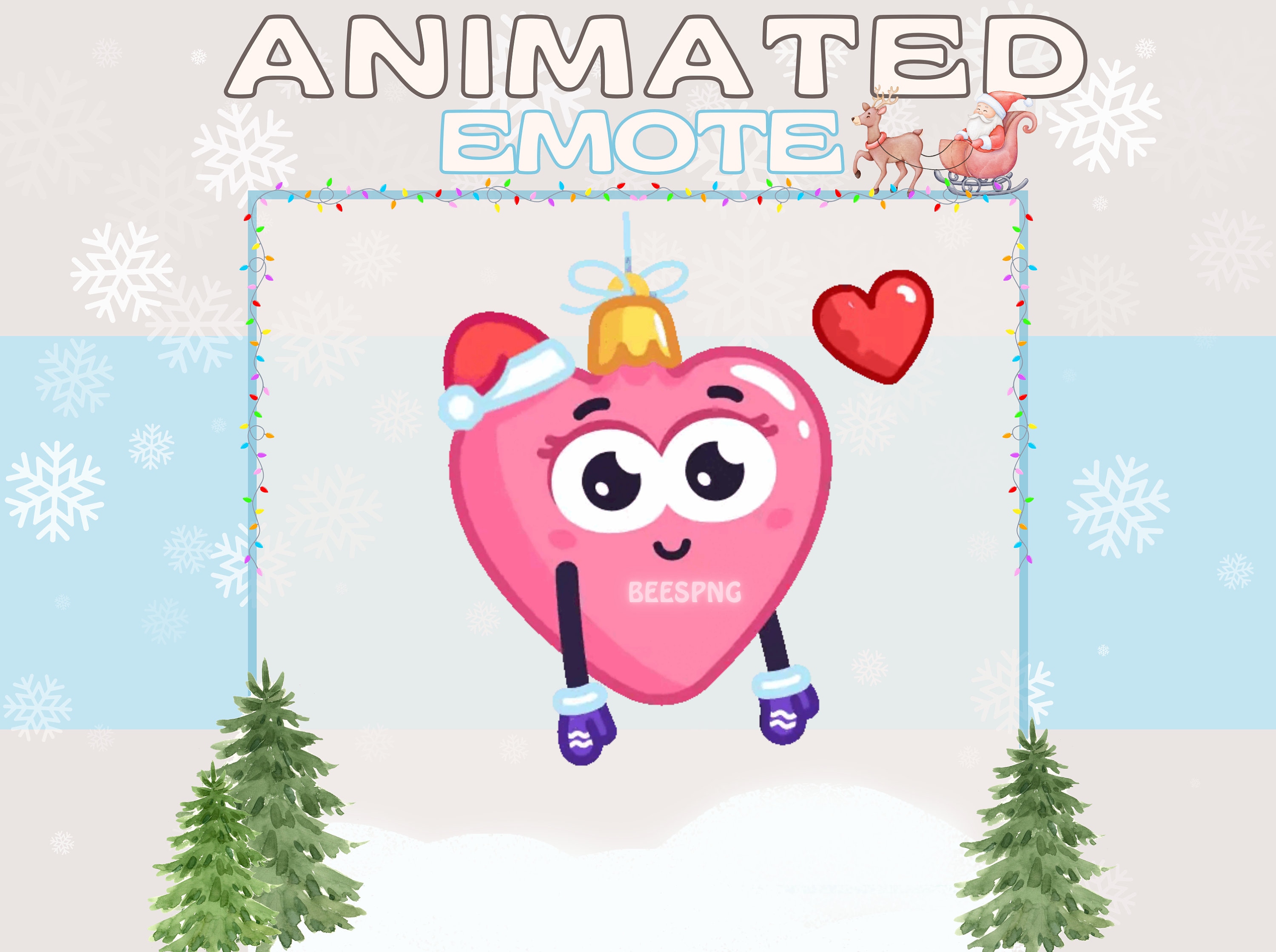 Animated Twitch Emote » ''heartfelt Smooch'' » Christmas Emote for ...