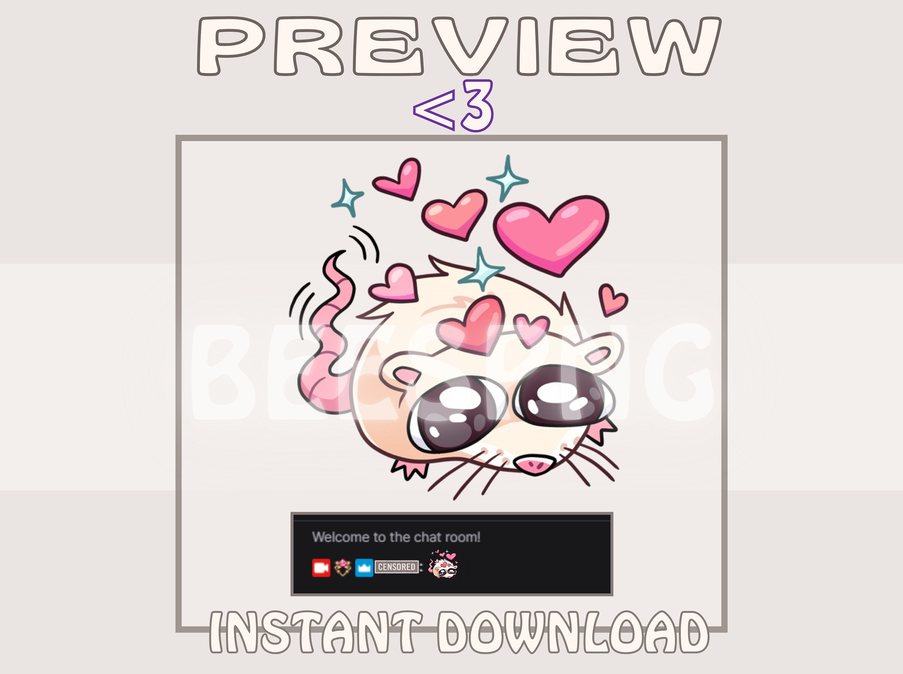 Twitch Emote » "cute Mouse Love'' » Emotes for Twitch | Cute Emotes ...
