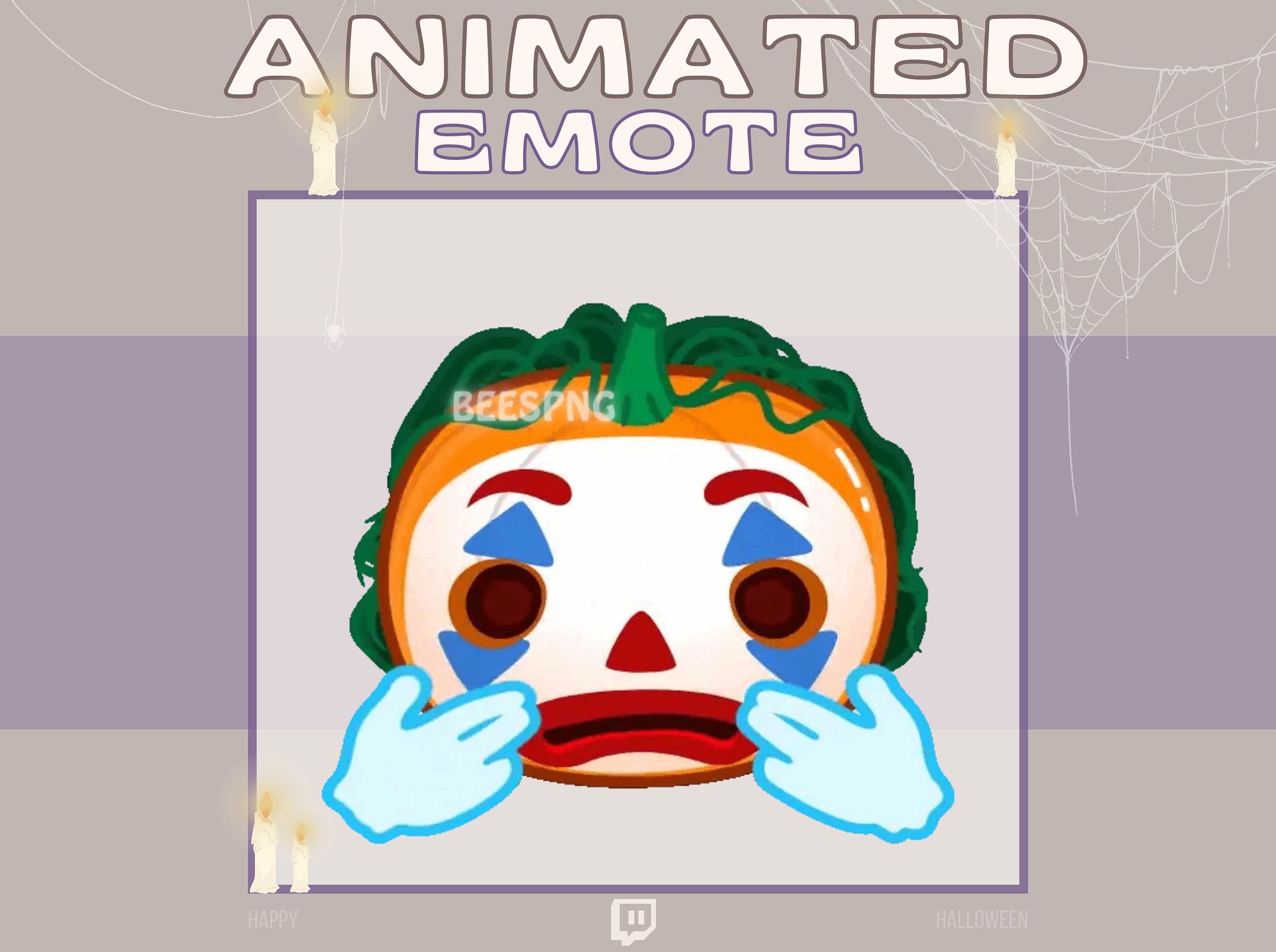 Joker Pumpkin Animated Twitch Emote | Halloween Spooky Emotes (.gif) - Etsy