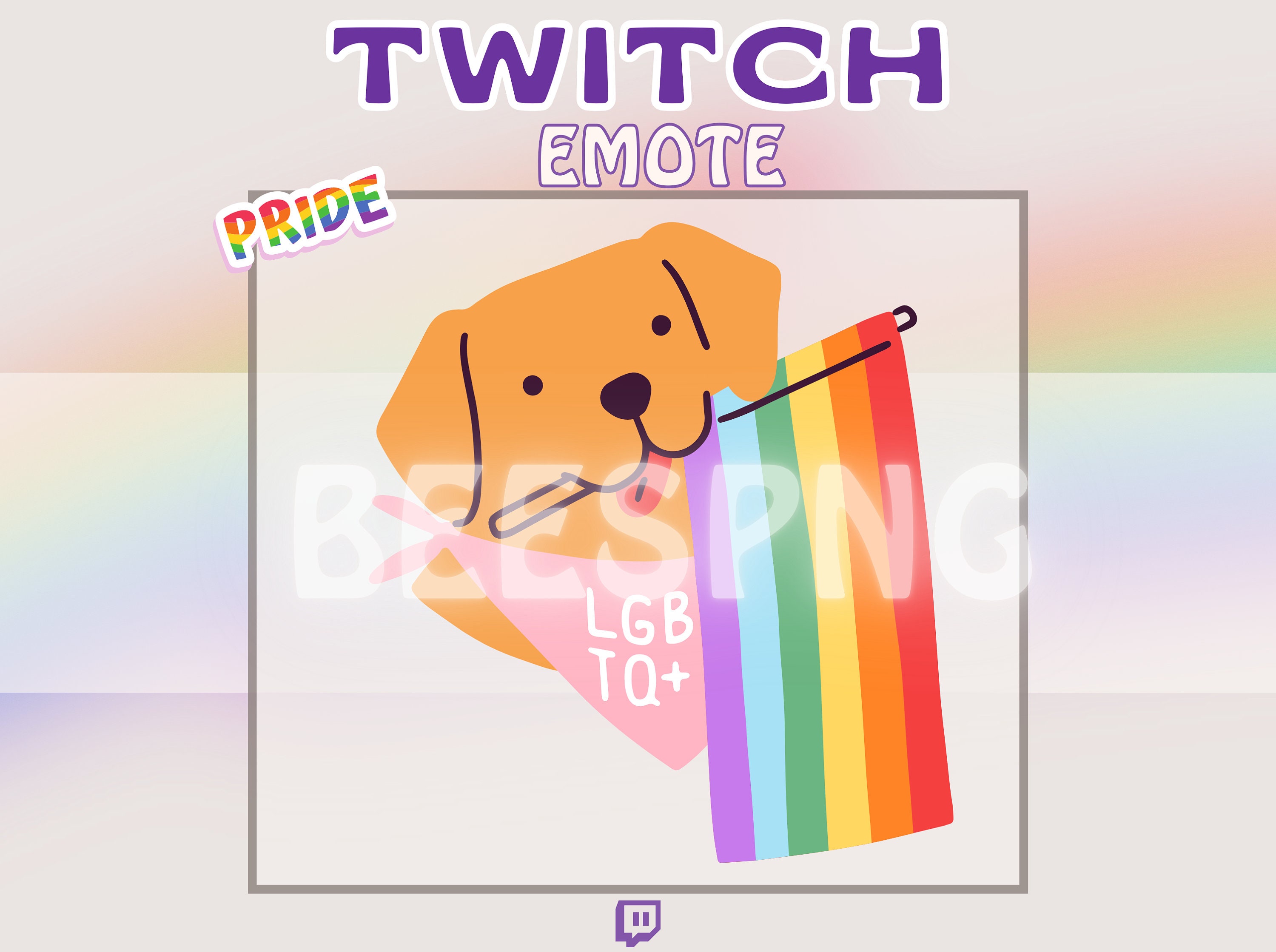 Twitch Emote ''LGTBQ Puppy'' Emotes for Twitch Pride Emotes, Pride ...