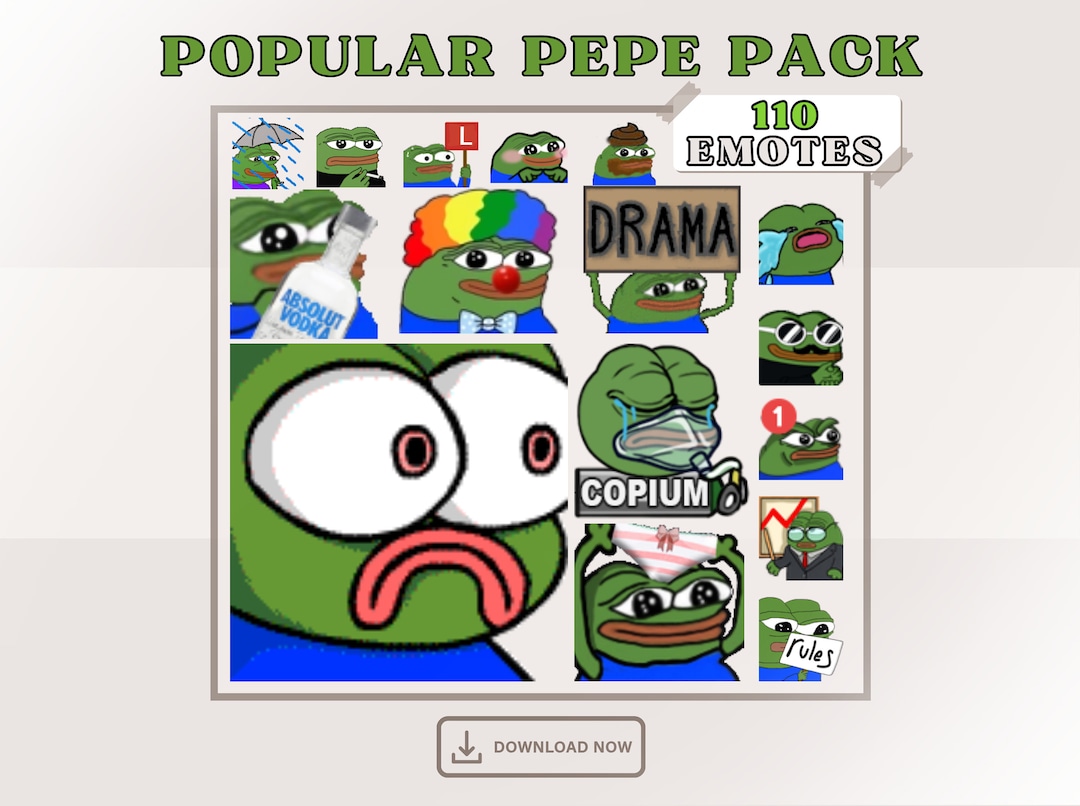 Pepe Emote Pack 110pc Emote Pack Animated Static Discord Emotes, Emote ...