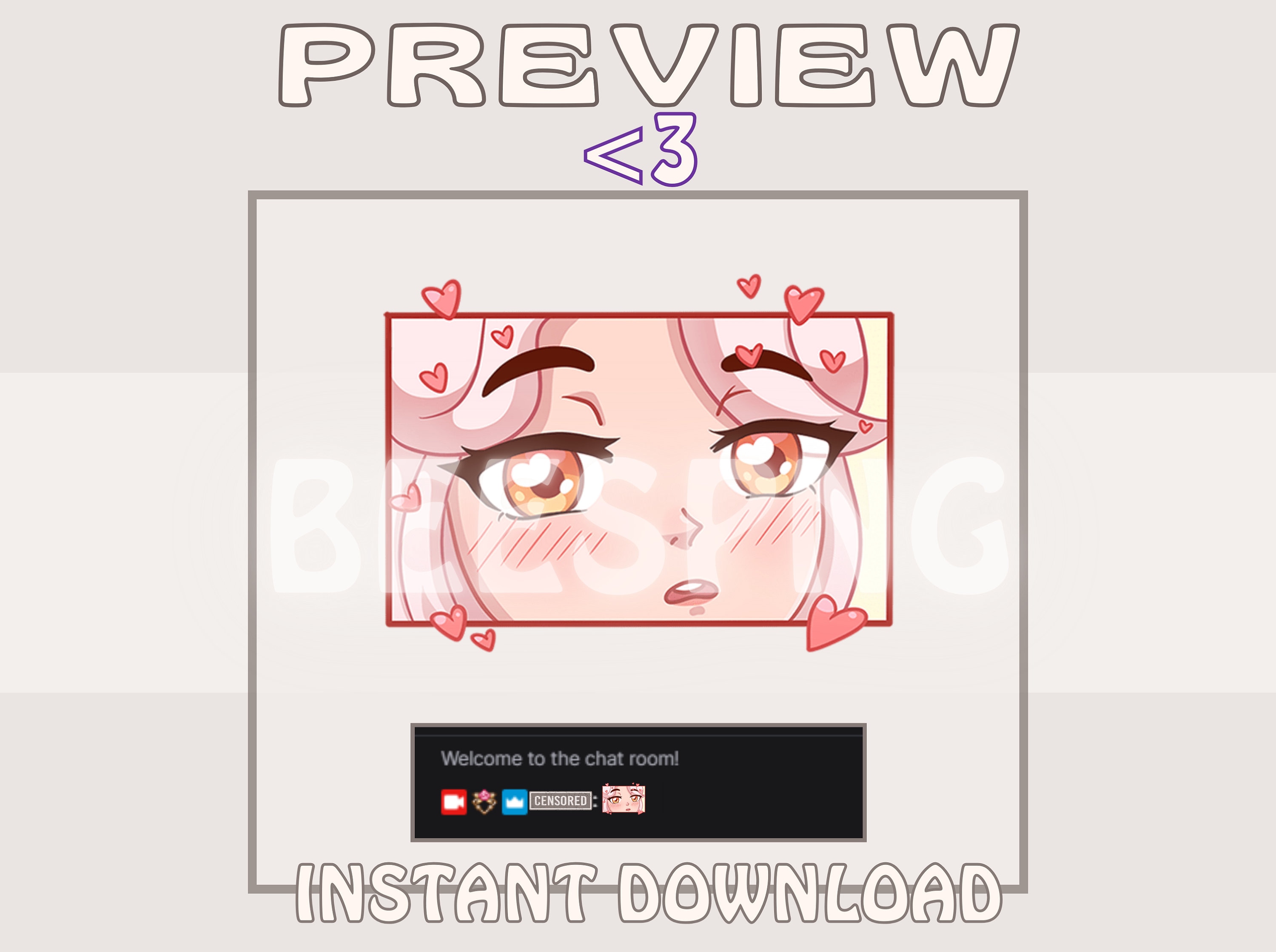 Twitch Emote daisy Love'' Emotes for Twitch Cute Emote, Meme Emote ...