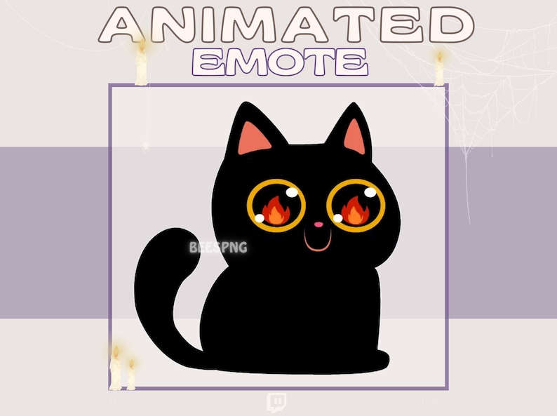 Animated Twitch Emote » Flame Eyes » Halloween Emotes | Black Cat Emote ...