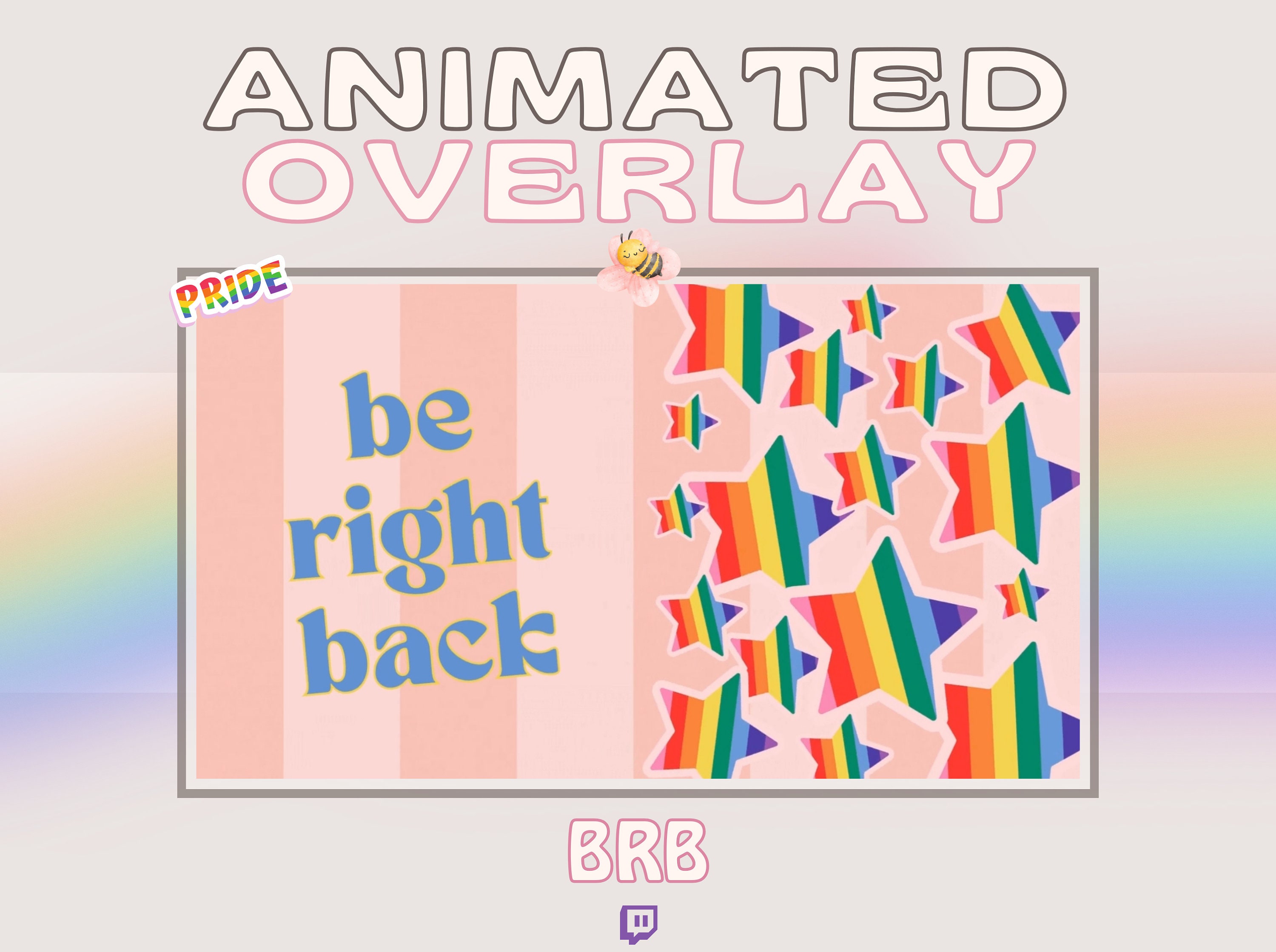 Pride/mo Stars Animated BRB Screen Stream Overlay Pride Be Right Back ...
