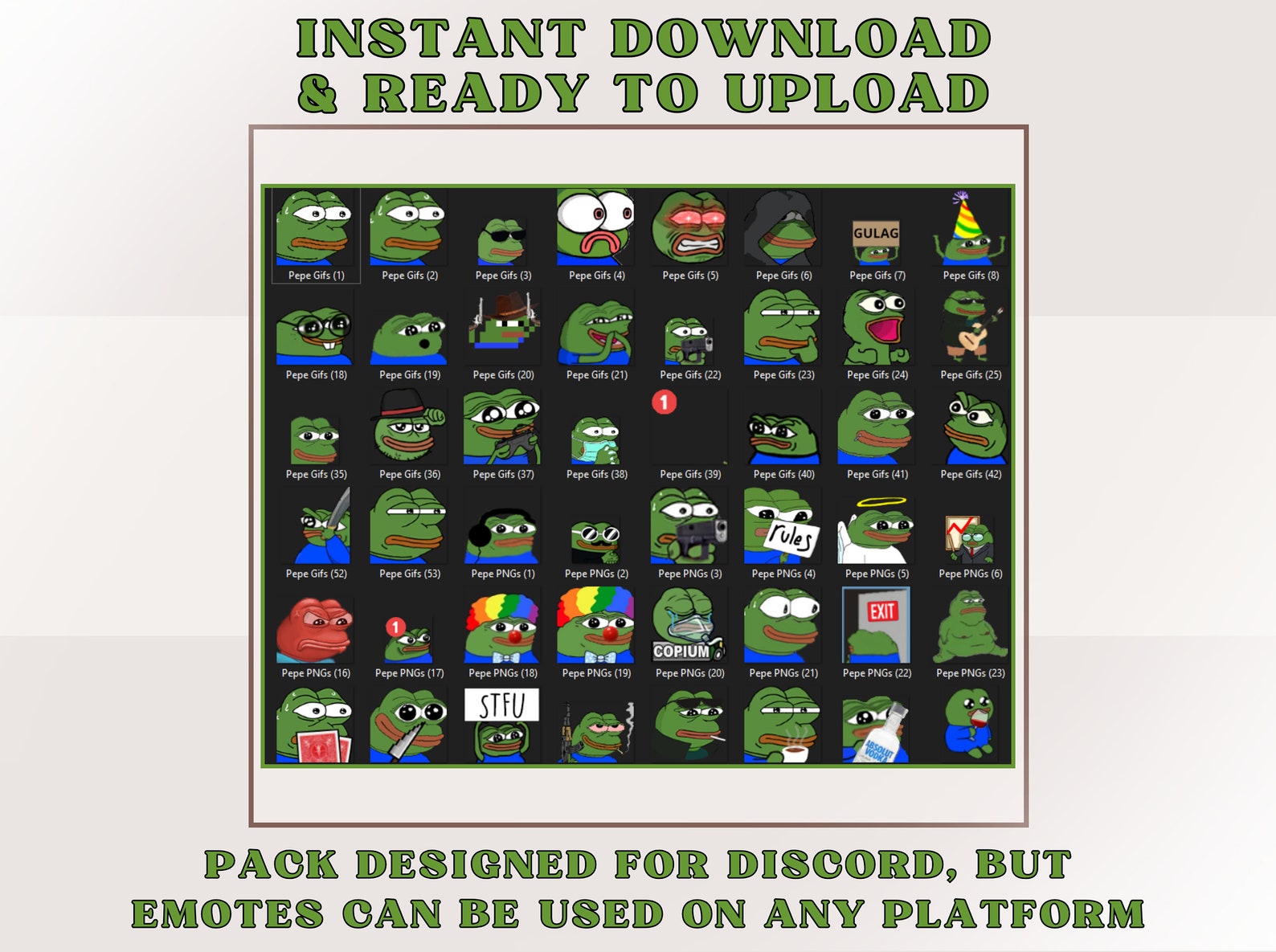 Pepe Emote Pack » 110pc Emote Pack » Animated + Static | Discord Emotes ...