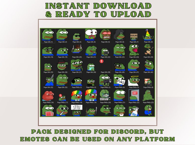 Pepe Emote Pack » 110pc Emote Pack » Animated + Static | Discord Emotes ...