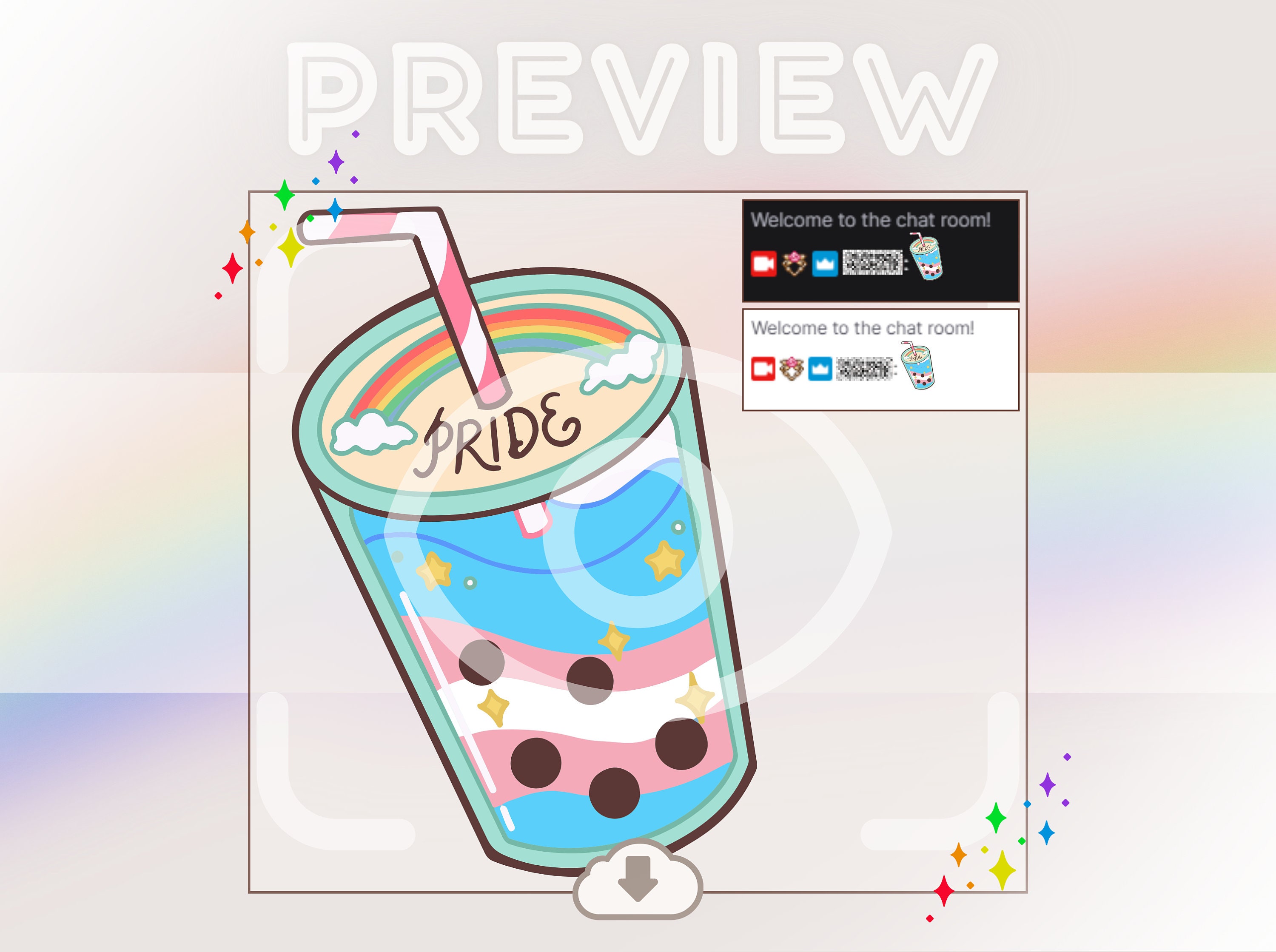 Twitch Emote ''transgender Boba Pride'' Emotes for Twitch pride Emotes ...