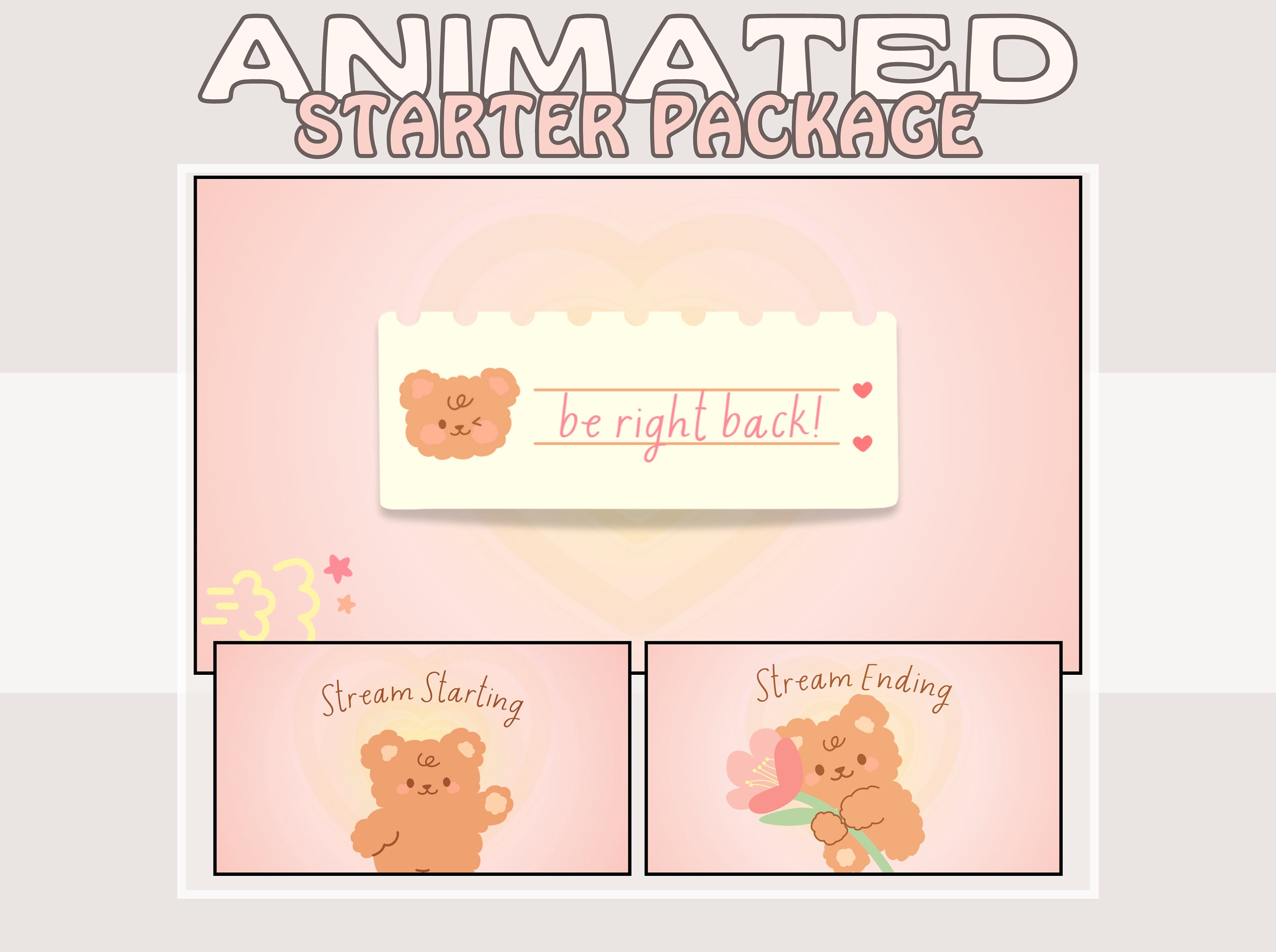 Teddy ‣ Animated Twitch Overlay ‣ Starter Package | Animated Stream ...