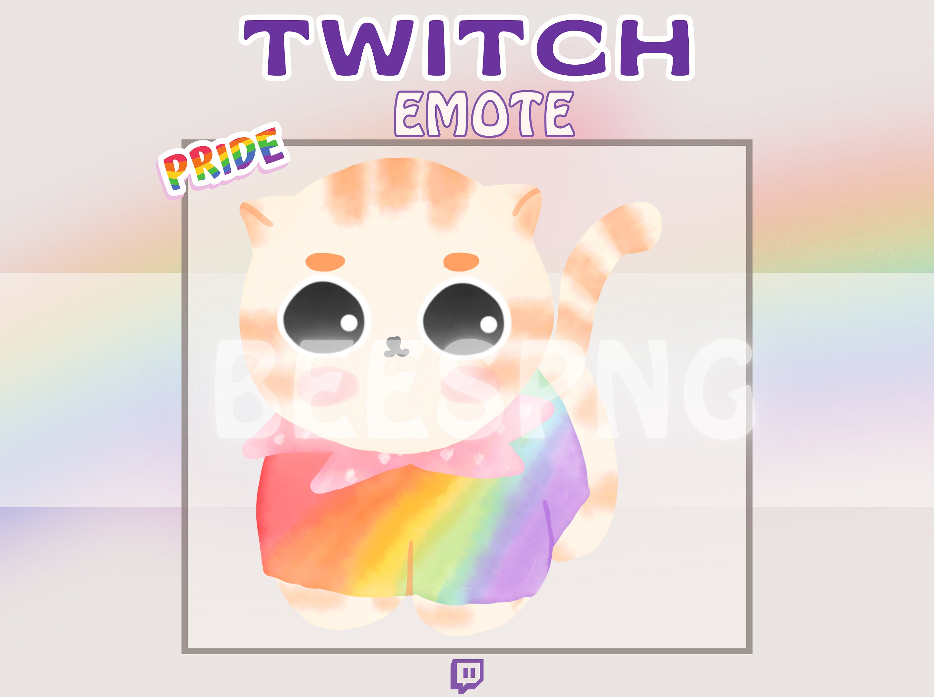 Twitch Emote » '' Orange Kitty Pride'' » Emotes for Twitch | Pride ...
