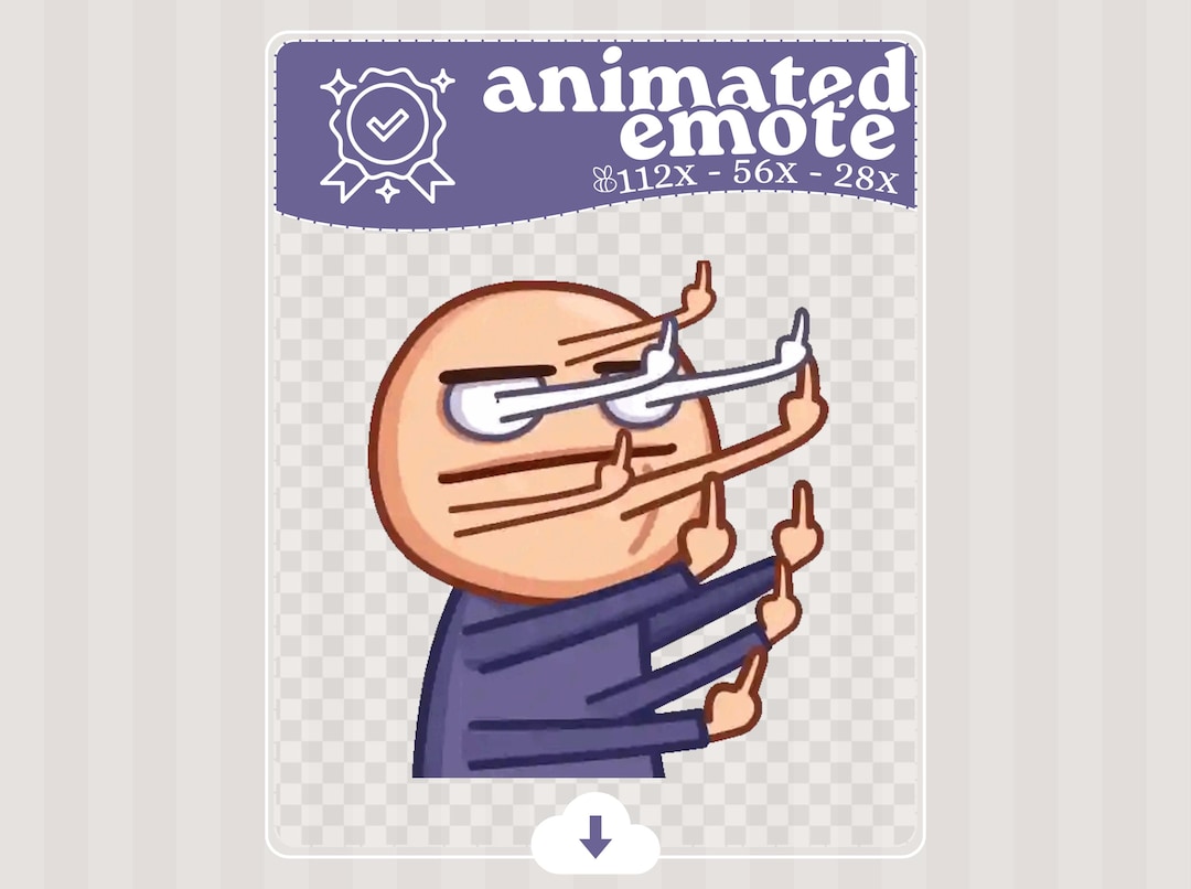 Middle Finger · Animated Emote · Twitch · Discord - Etsy