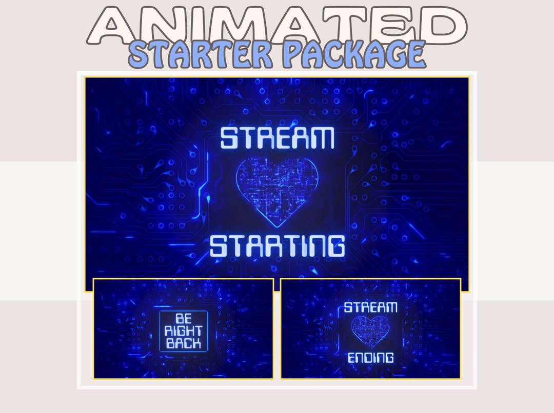 Neon Circuit 3pc ‣ Animated Twitch Overlay ‣ Starter Package | Animated ...