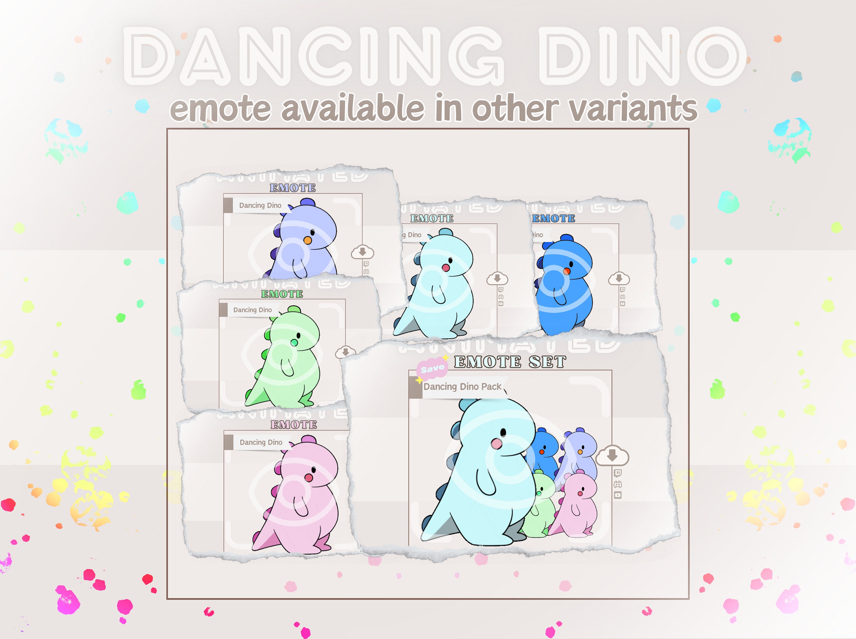 Animated Twitch Emote dancing Dino, Dark Blue'' Emotes for Twitch Cute ...