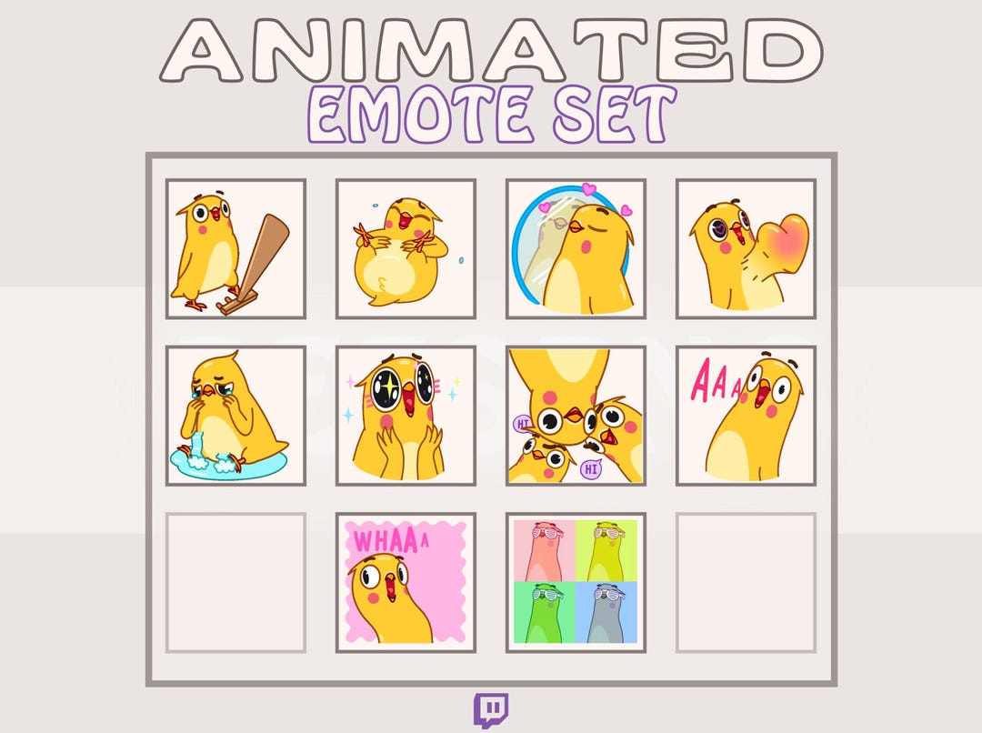 Animated Emote Set » ''silly Chick'' » Emotes for Twitch | Kawaii Chick ...