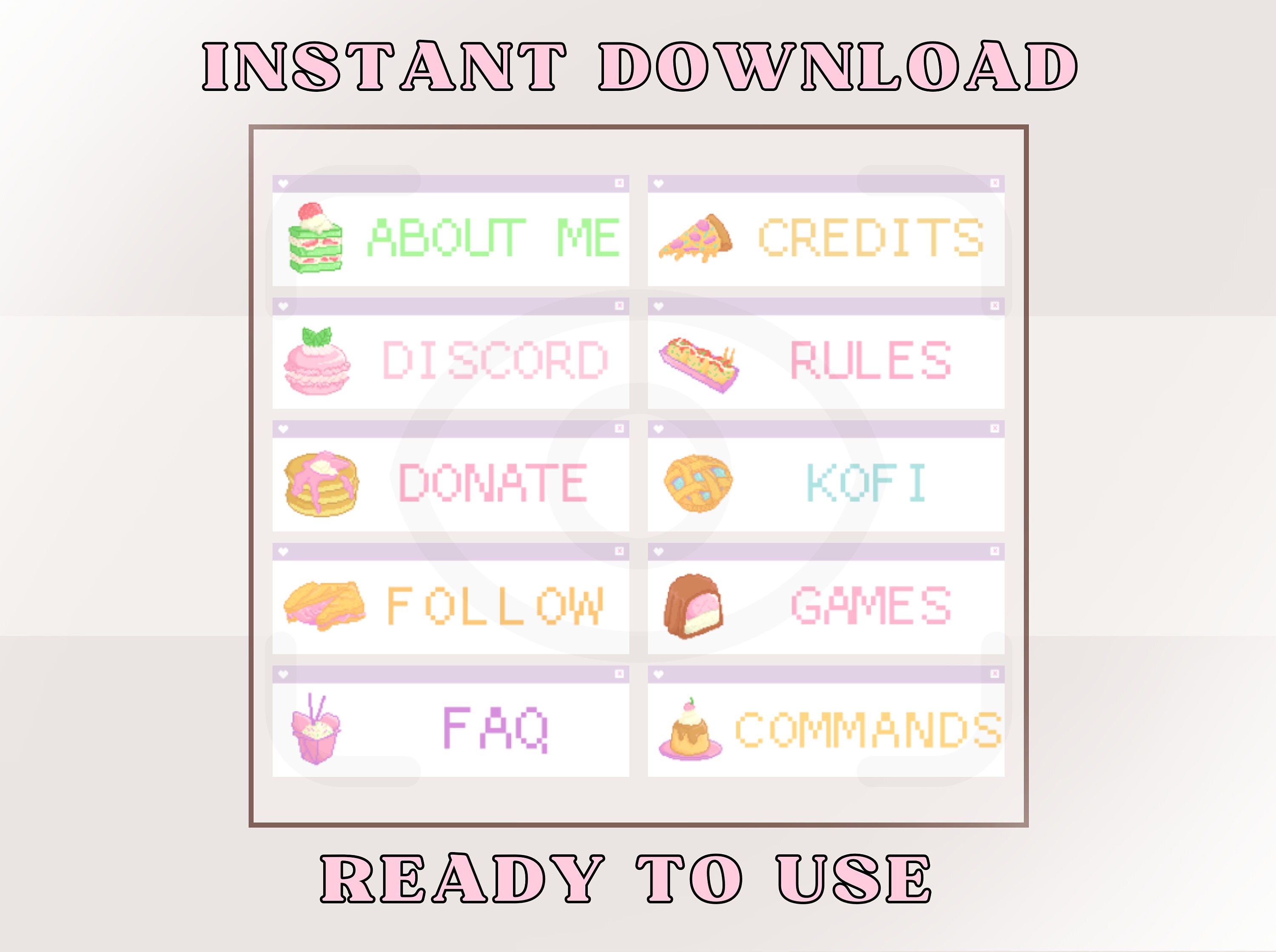 Pastel Panels Panels for Twitch Pixel Panels, Cute Panels, Kawaii ...