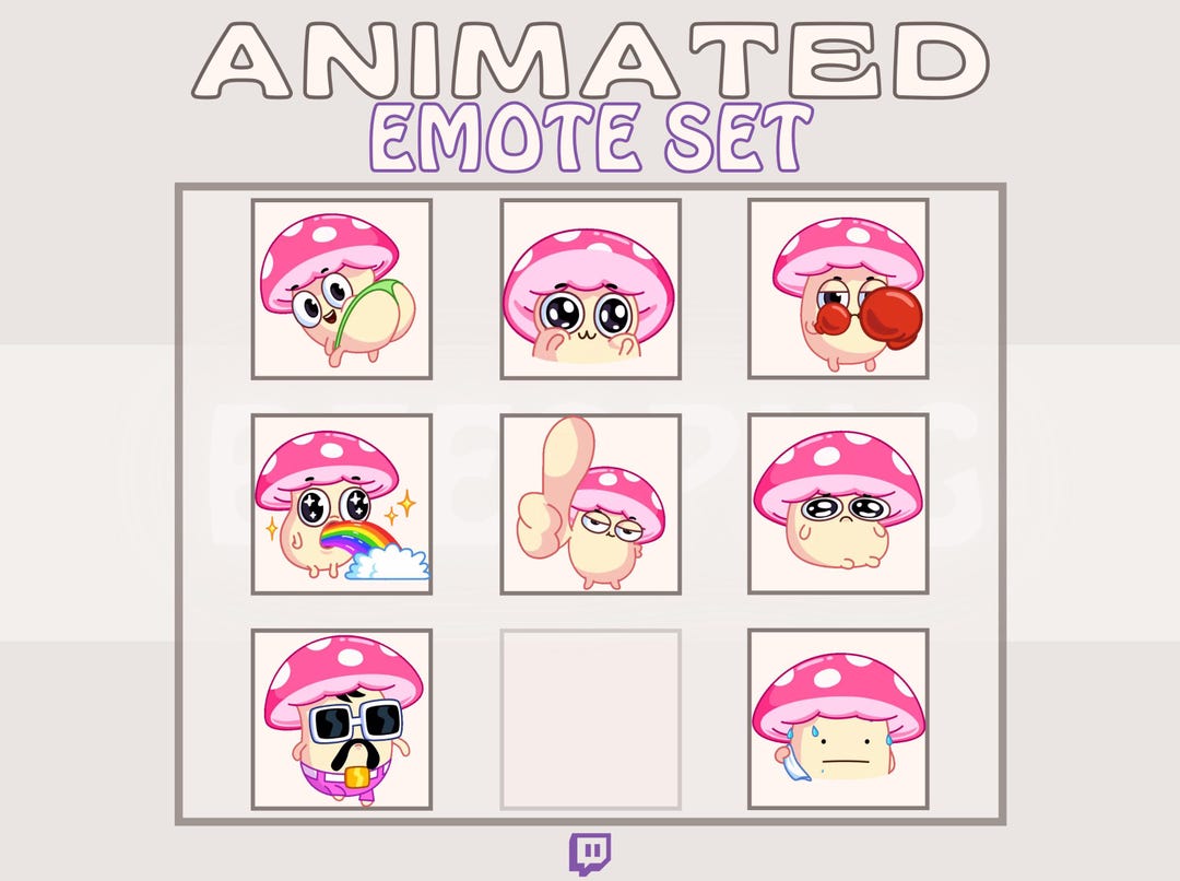 Animated Emote Set » ''little Shroom'' » Emotes for Twitch | Mushroom ...