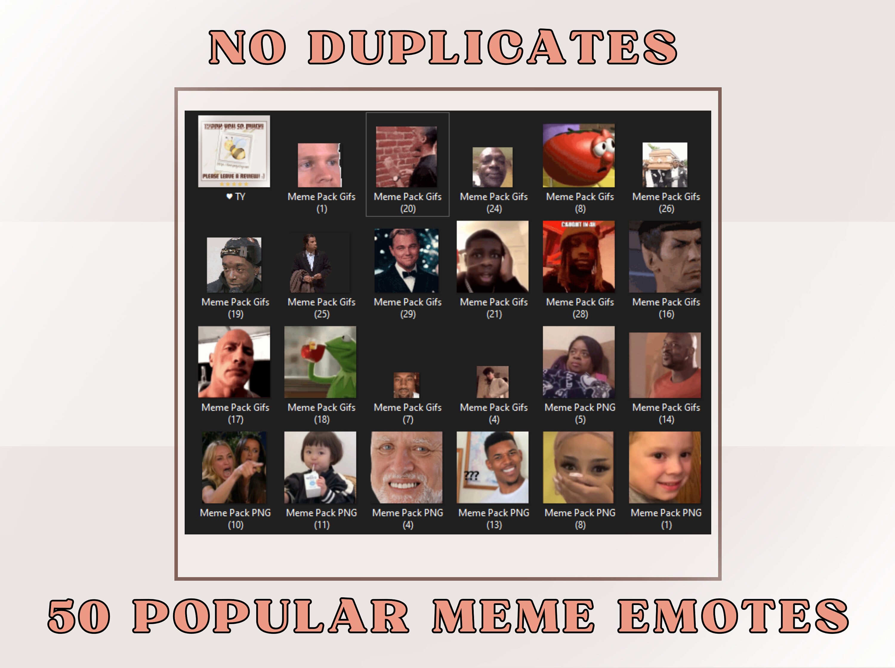 Meme Emote Pack 50pc Emote Pack Animated Static Discord Emotes, Emote ...