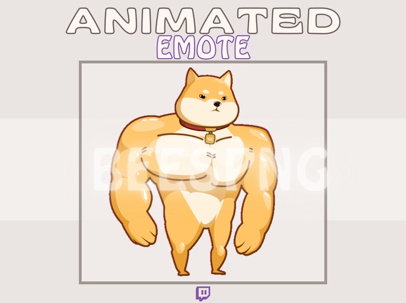 Buff Shiba » Twitch Emote » Animated [ Instant Download ] // Stream ...