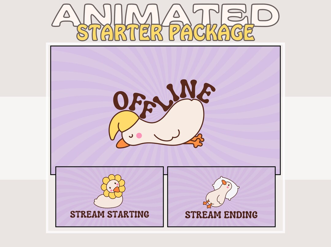 Lazy Goose ‣ Animated Twitch Overlay ‣ Starter Package | Animated ...