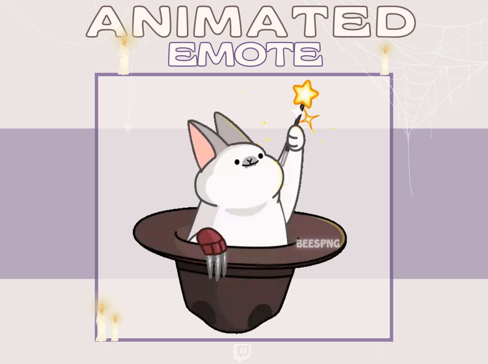 Magic Hat Animated Emote, Bunpire Bunny, Twitch, Discord, Kick (GIF) - Etsy