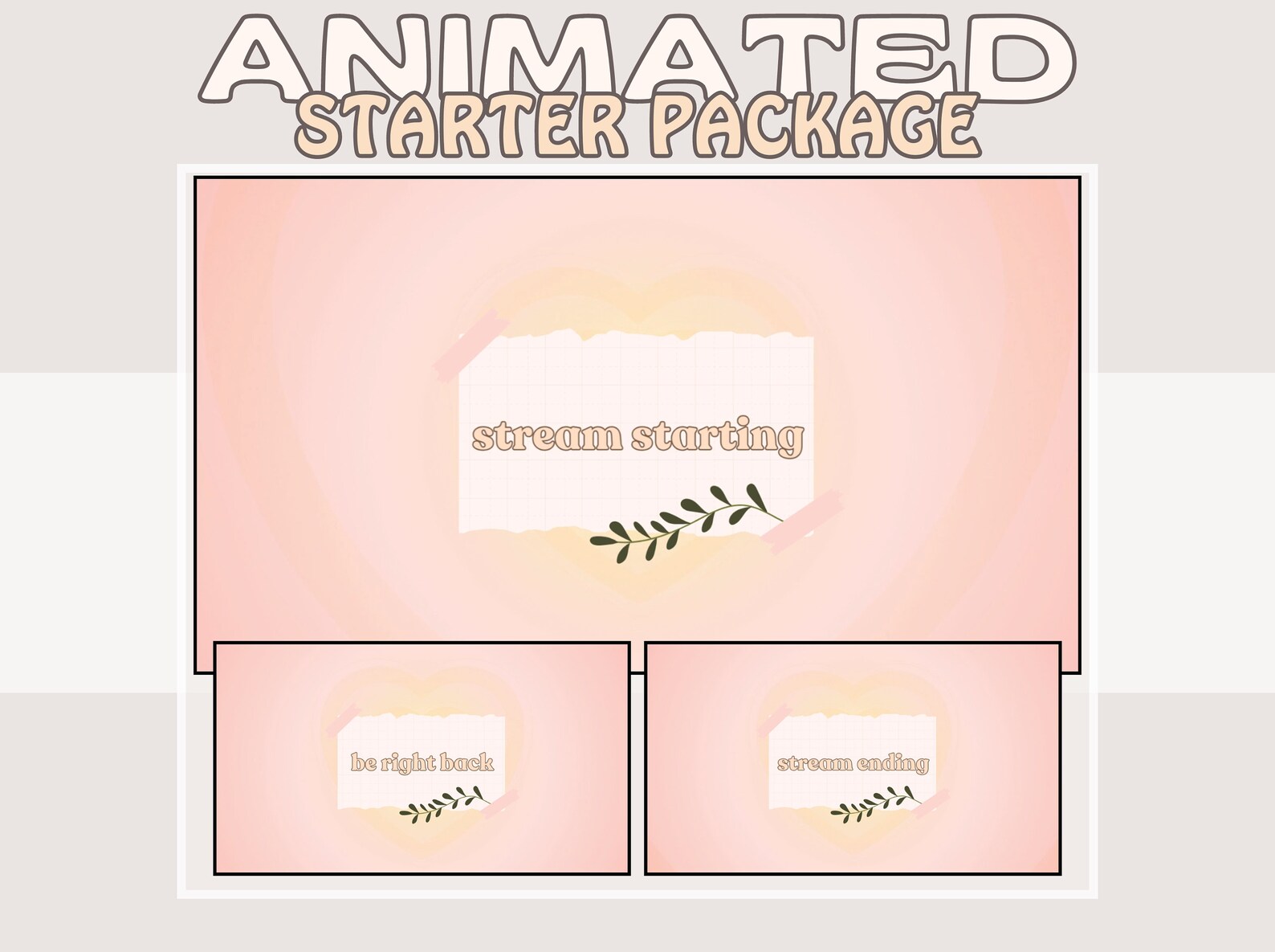 Paper Love ‣ Animated Twitch Overlay ‣ Starter Package | Animated ...