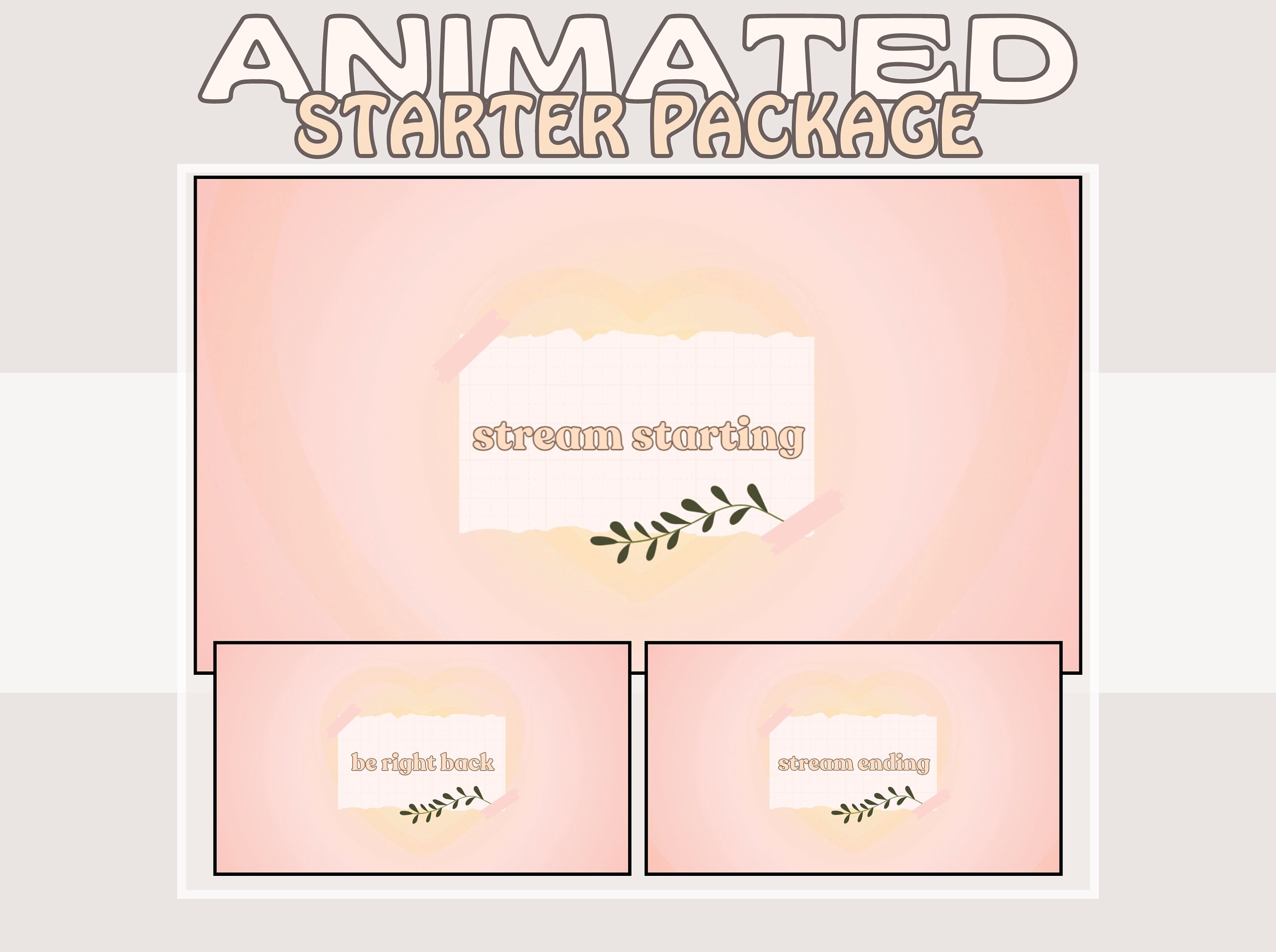 Paper Love ‣ Animated Twitch Overlay ‣ Starter Package | Animated ...